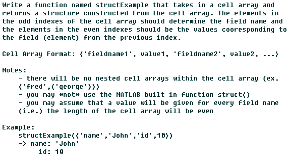 Write a function named struct Example that takes in a | Chegg.com
