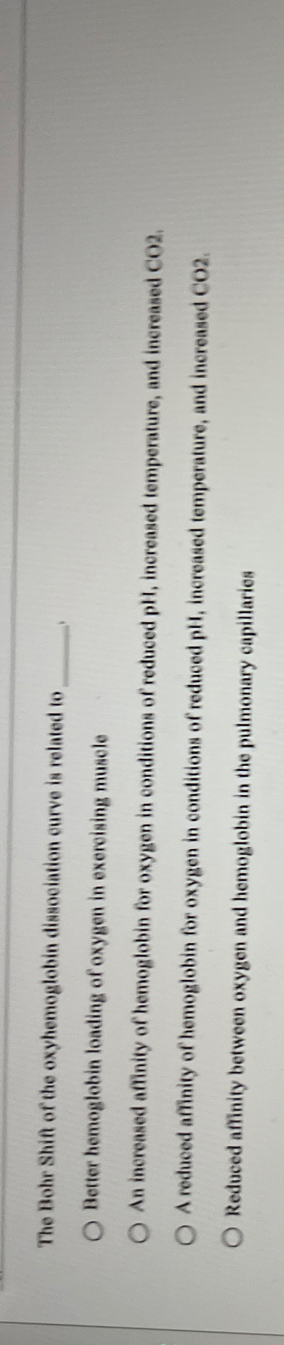 Solved The Bohr Shift of the oxyhemoglobin dissoeiation | Chegg.com