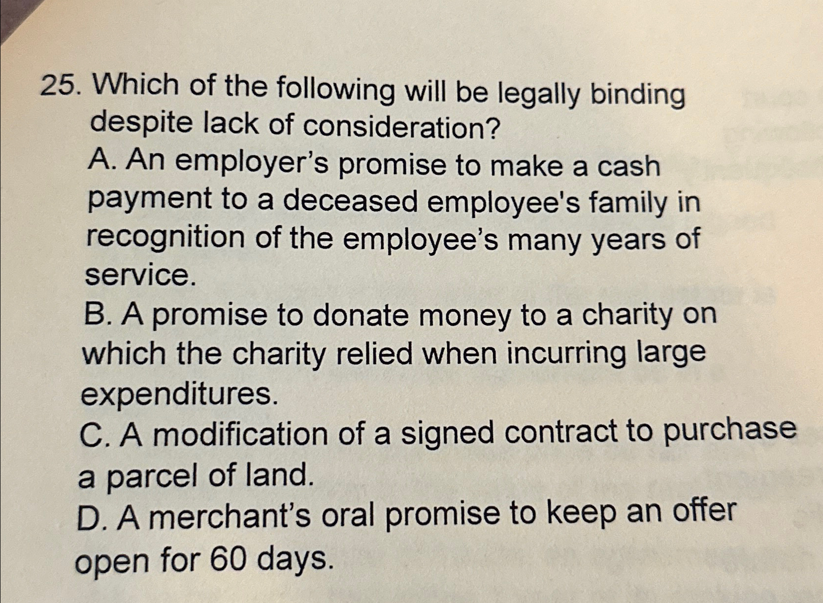 Solved Which of the following will be legally binding | Chegg.com