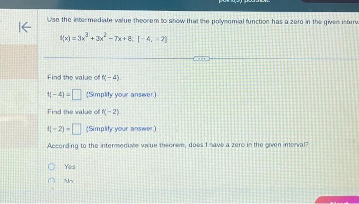 Solved Use the intermediate value theorem to show that the | Chegg.com