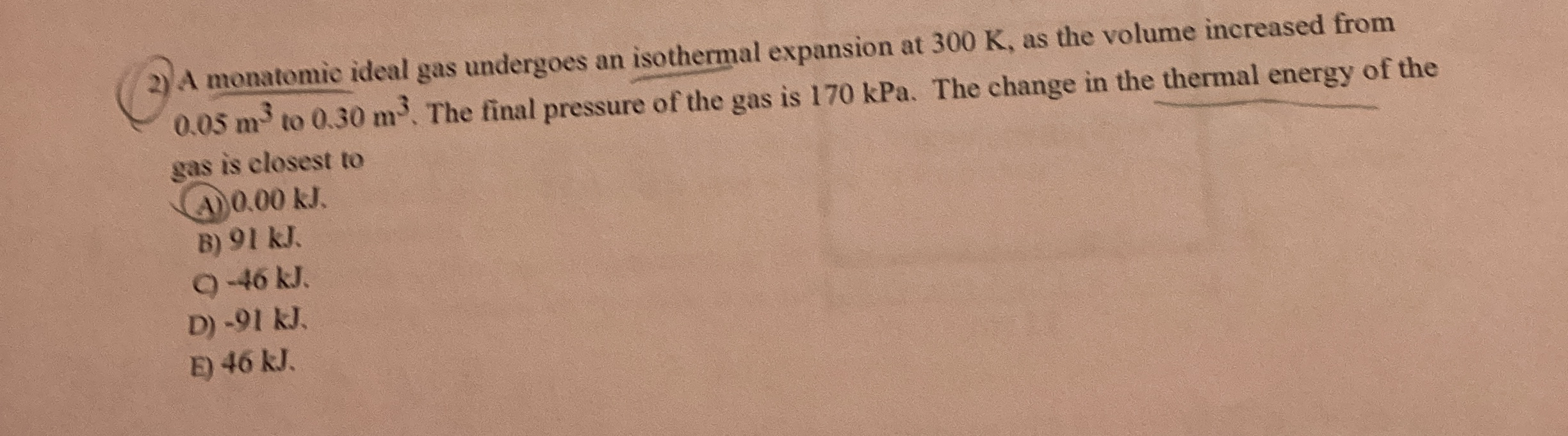 Solved A monatomic ideal gas undergoes an isothermal | Chegg.com