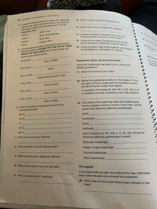 Solved LAB REPORT Location on Earth Section Print Name Use | Chegg.com