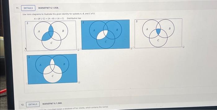 Solved Uie vent cisgrams to betrate the given identity foe | Chegg.com