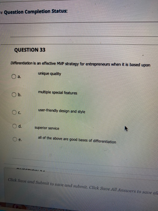 Solved Question Completion Status: QUESTION 33 | Chegg.com