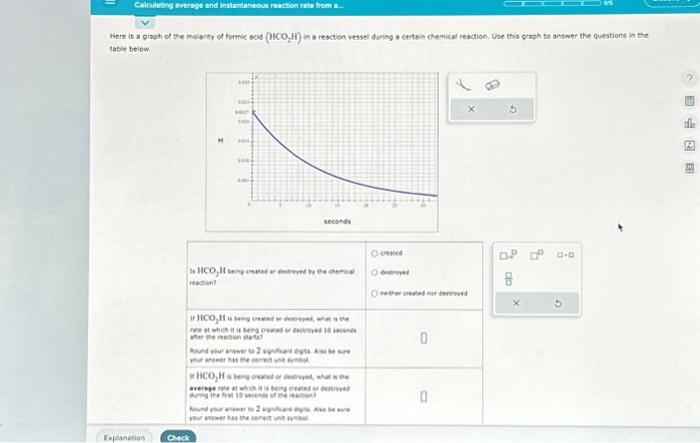 Calculating average and instantaneous reaction rate | Chegg.com