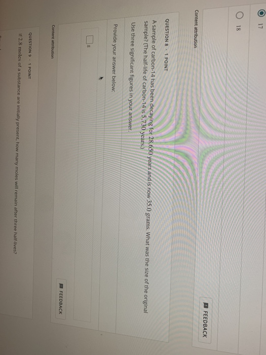 Solved O 17 O 18 FEEDBACK Content attribution QUESTION 8.1 | Chegg.com