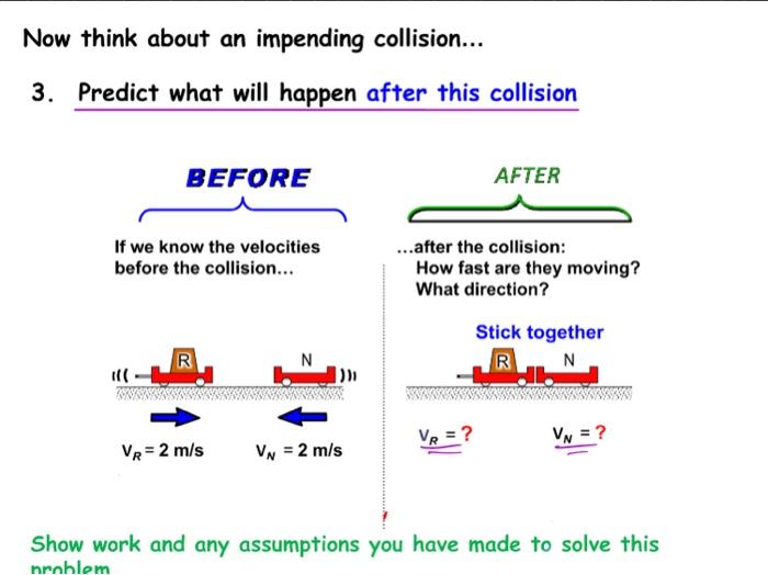 Solved Now think about an impending collision... 3. Predict | Chegg.com