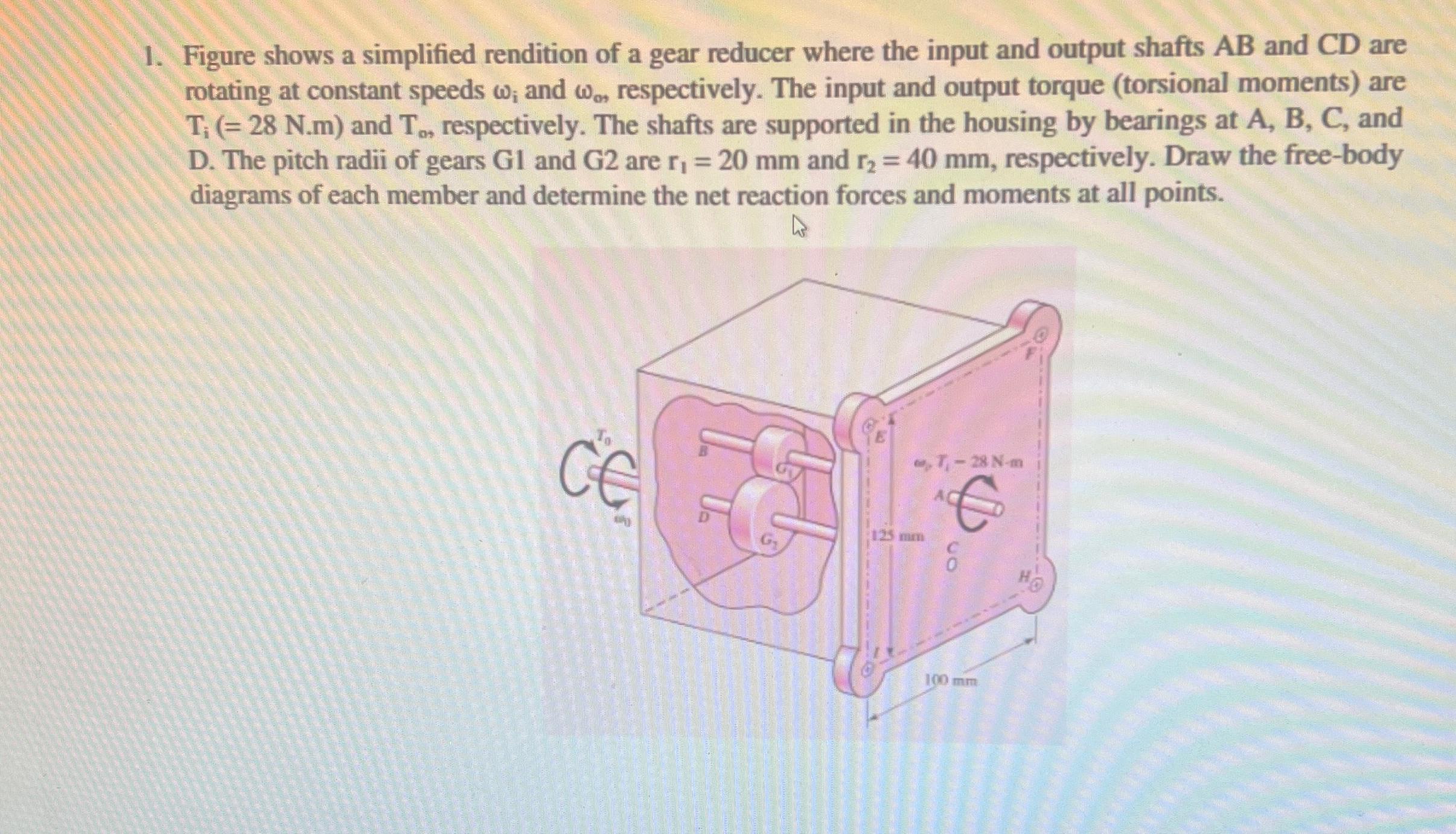 Solved Figure shows a simplified rendition of a gear reducer | Chegg.com