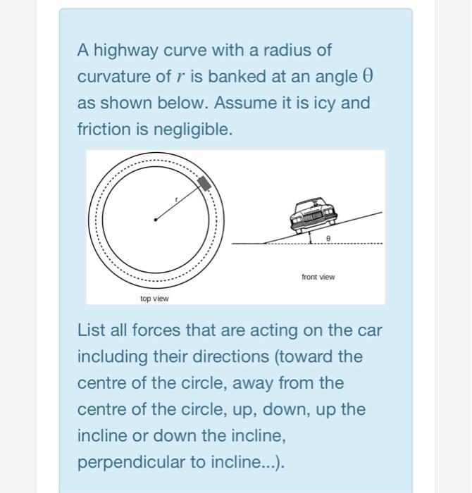 Solved A highway curve with a radius of curvature of r is | Chegg.com