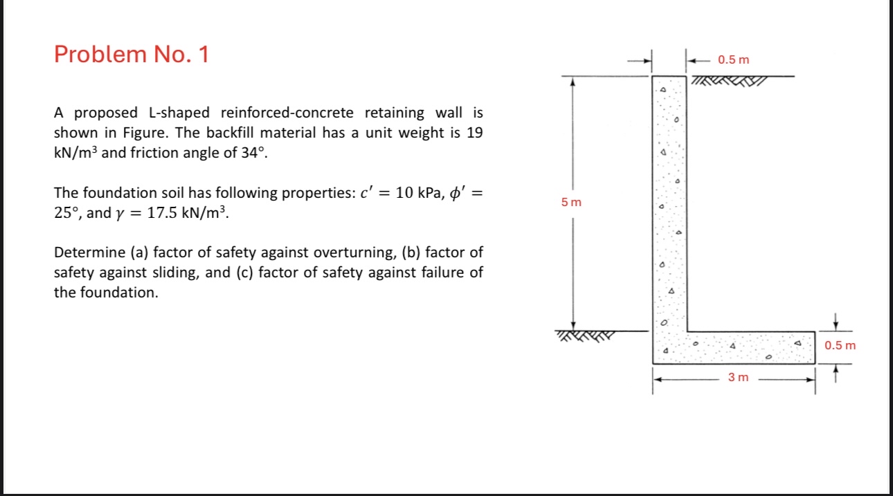 Solved Problem No. 1A proposed L-shaped reinforced-concrete | Chegg.com