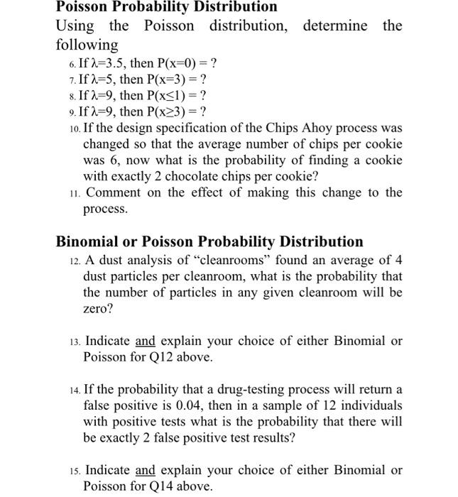 Solved Poisson Probability Distribution Using the Poisson | Chegg.com