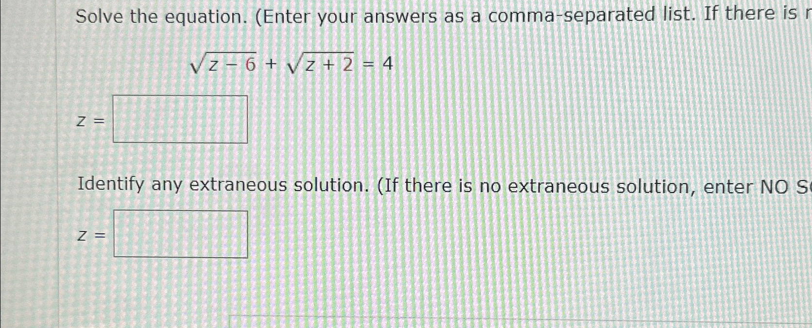 Solved Solve the equation. (Enter your answers as a | Chegg.com