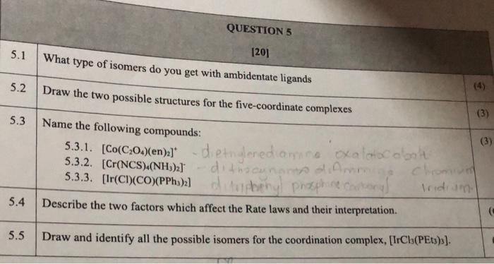 Solved QUESTION 5 [20] | Chegg.com