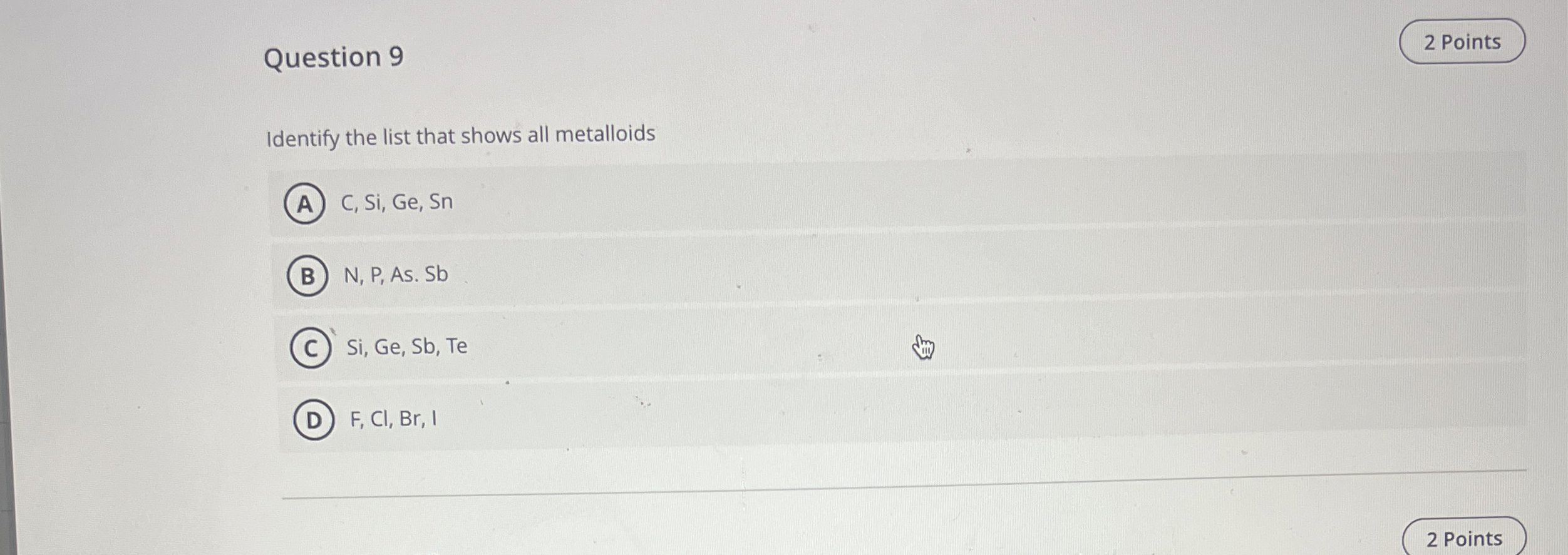 Solved Question 9Identify the list that shows all | Chegg.com