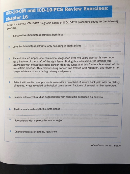 Solved Assign Right ICD 10 Cm Diagnosis Or ICD 10 PCS Codes Chegg