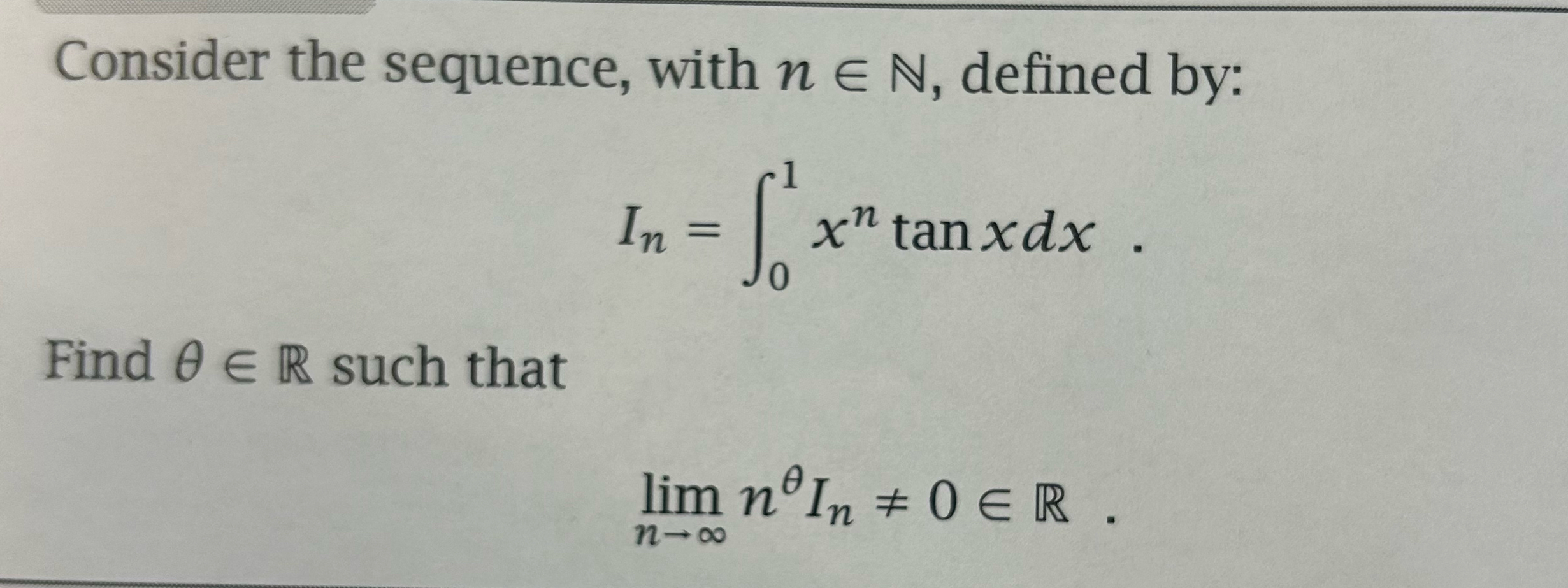 Solved Consider the sequence, with ninN, defined | Chegg.com
