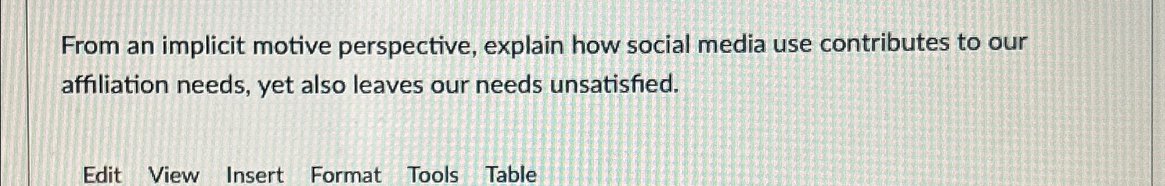 Solved From an implicit motive perspective, explain how | Chegg.com