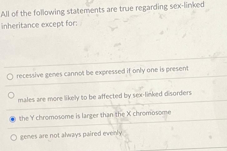 Solved All of the following statements are true regarding | Chegg.com