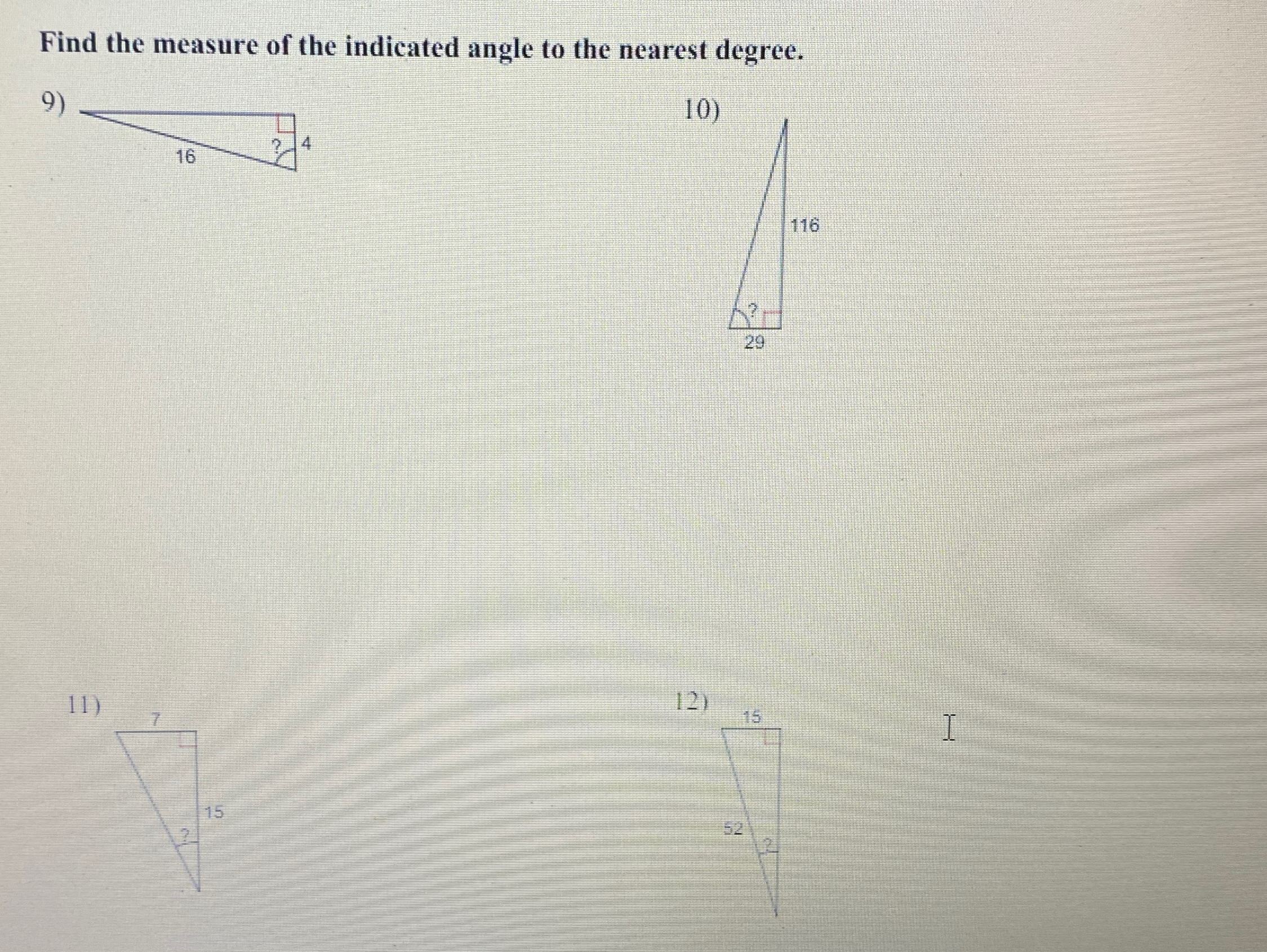 Solved Find the measure of the indicated angle to the | Chegg.com