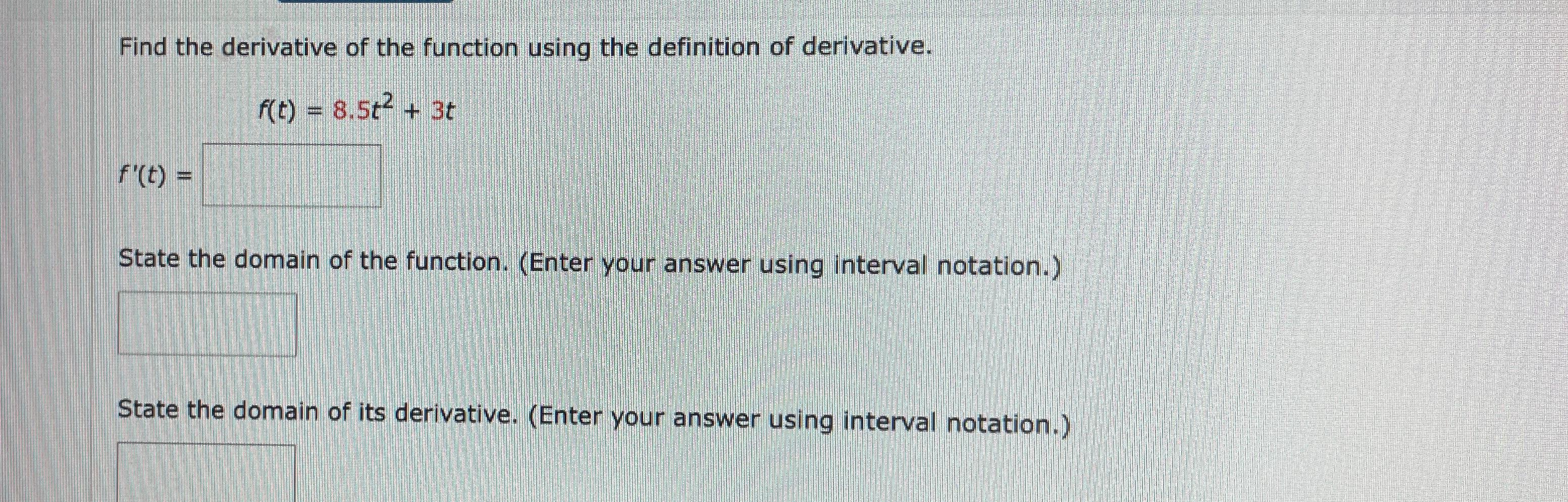 Solved Find the derivative of the function using the | Chegg.com
