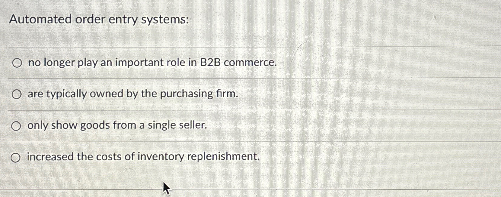 Solved Automated order entry systems:no longer play an | Chegg.com