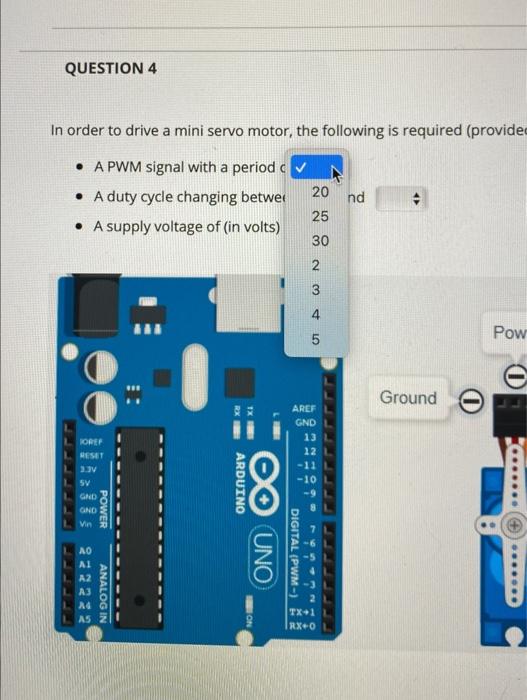 Solved n order to drive a mini servo motor, the following is | Chegg.com
