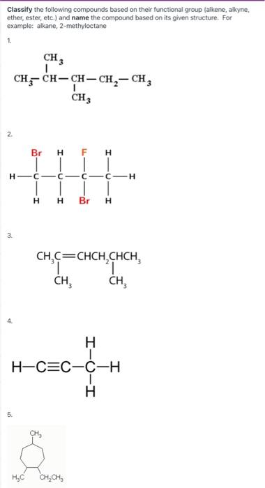 Solved Classify the following compounds based on their | Chegg.com