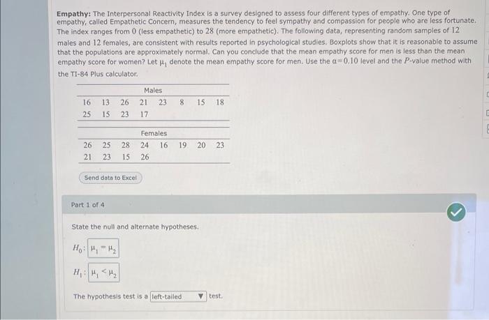 Solved Empathy: The Interpersonal Reactivity Index is a | Chegg.com