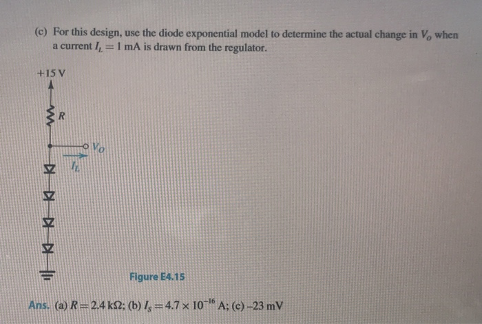 Solved 4.15 Design the circuit of Fig. E4.15 so that Vo=3 V | Chegg.com