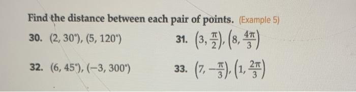 Solved Find the distance between each pair of points. | Chegg.com