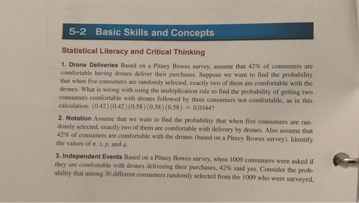 Solved 5-2 Basic Skills and Concepts Statistical Literacy | Chegg.com