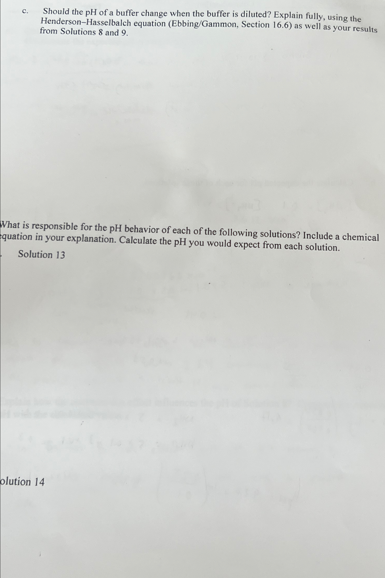c. ﻿Should the pH ﻿of a buffer change when the buffer | Chegg.com