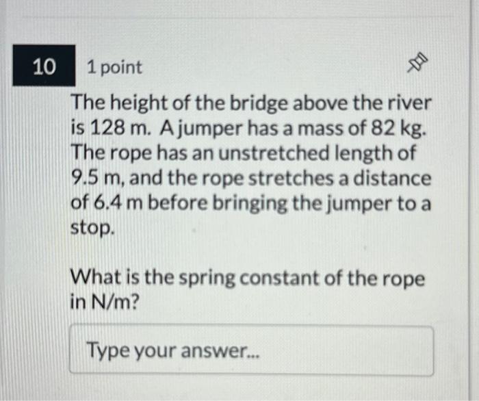 Solved 1 point The height of the bridge above the river is | Chegg.com