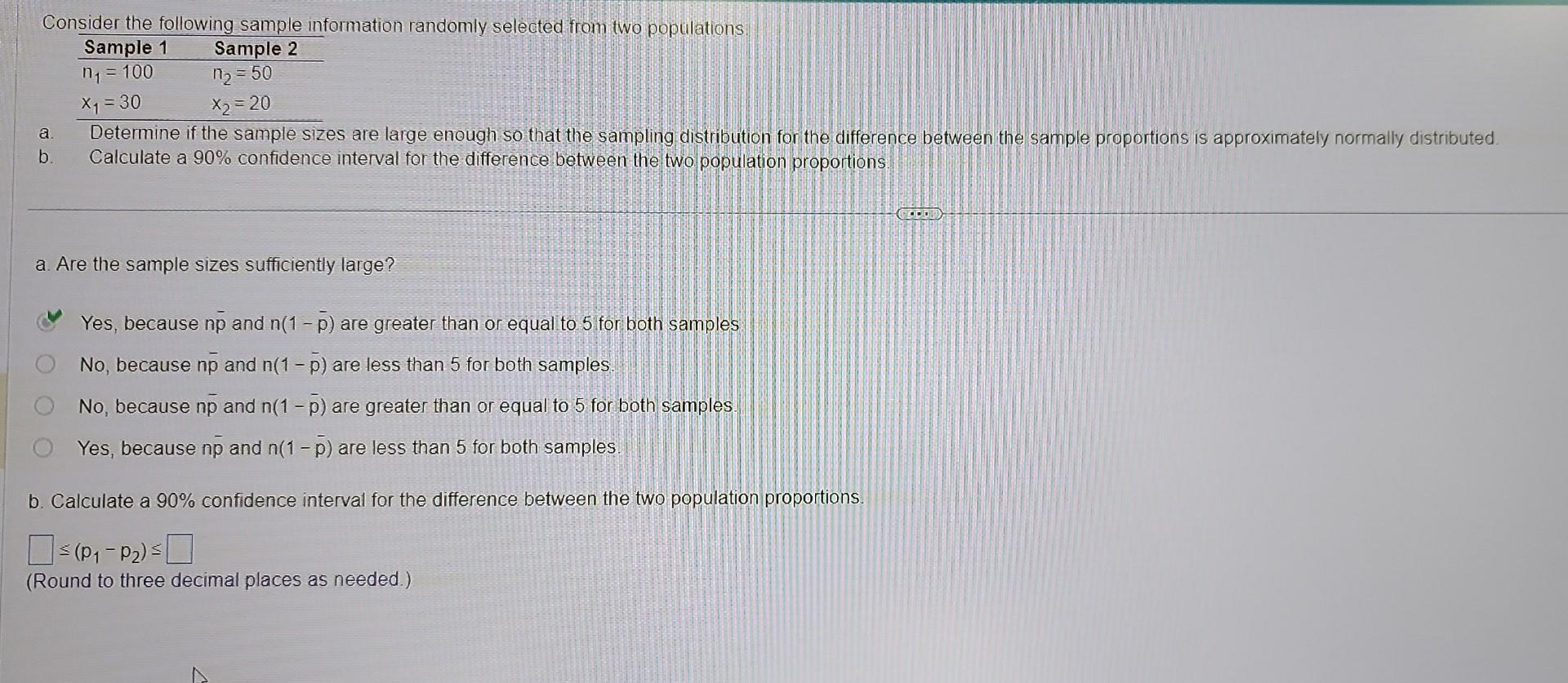 Solved Consider the following sample information randomly | Chegg.com
