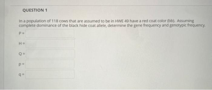 Solved In a population of 118 cows that are assumed to be in | Chegg.com