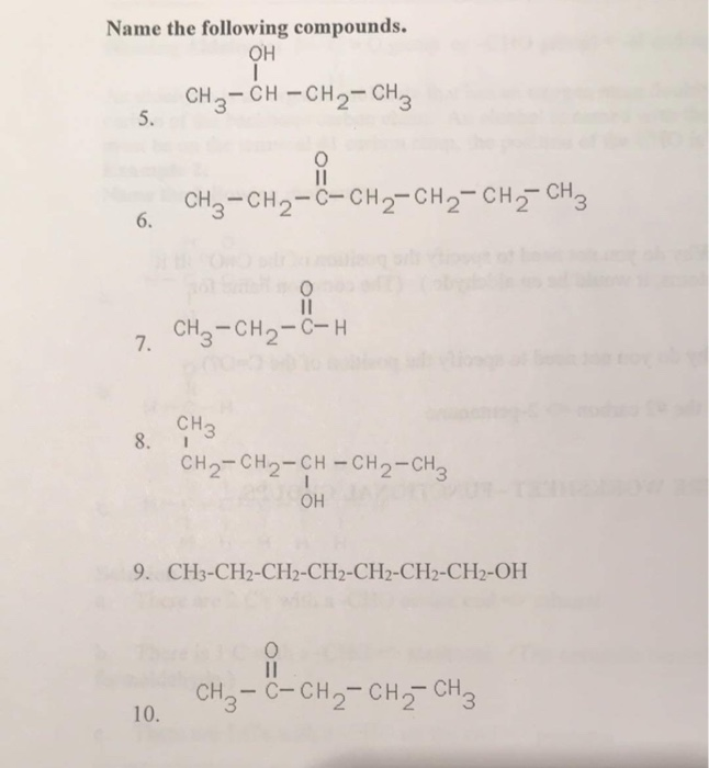 Solved Name the following compounds. OH CH3 - CH - CH2 - CH3 | Chegg.com
