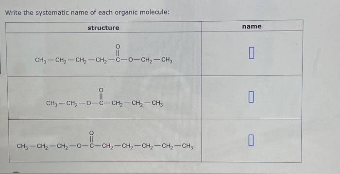 Solved Write the systematic name of each organic molecule: | Chegg.com