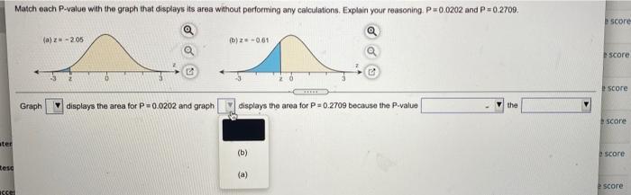 Solved Match each P-value with the graph that displays its | Chegg.com