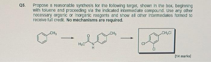 Solved Propose a reasonable synthesis for the following | Chegg.com