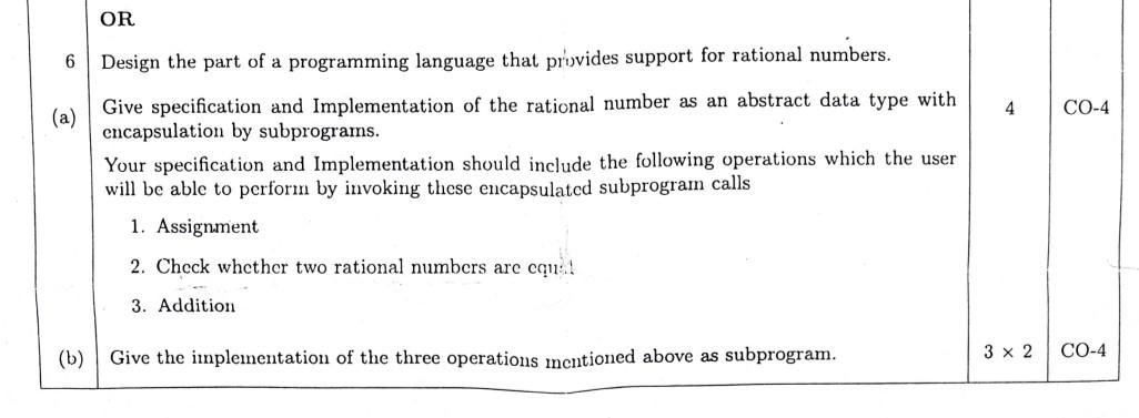 Solved OR Design the part of a programming language that | Chegg.com