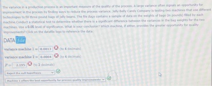 what is the variance machine 1 and 2? Also, what is | Chegg.com