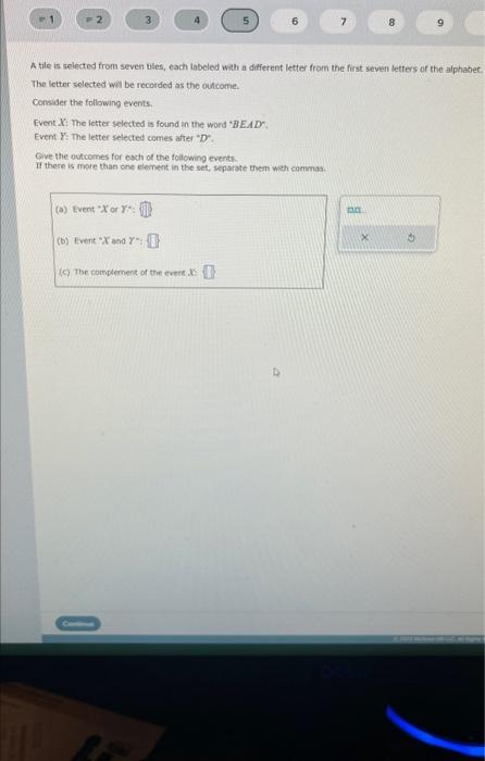 Solved A tile is selected from seven tiles, each labeled | Chegg.com
