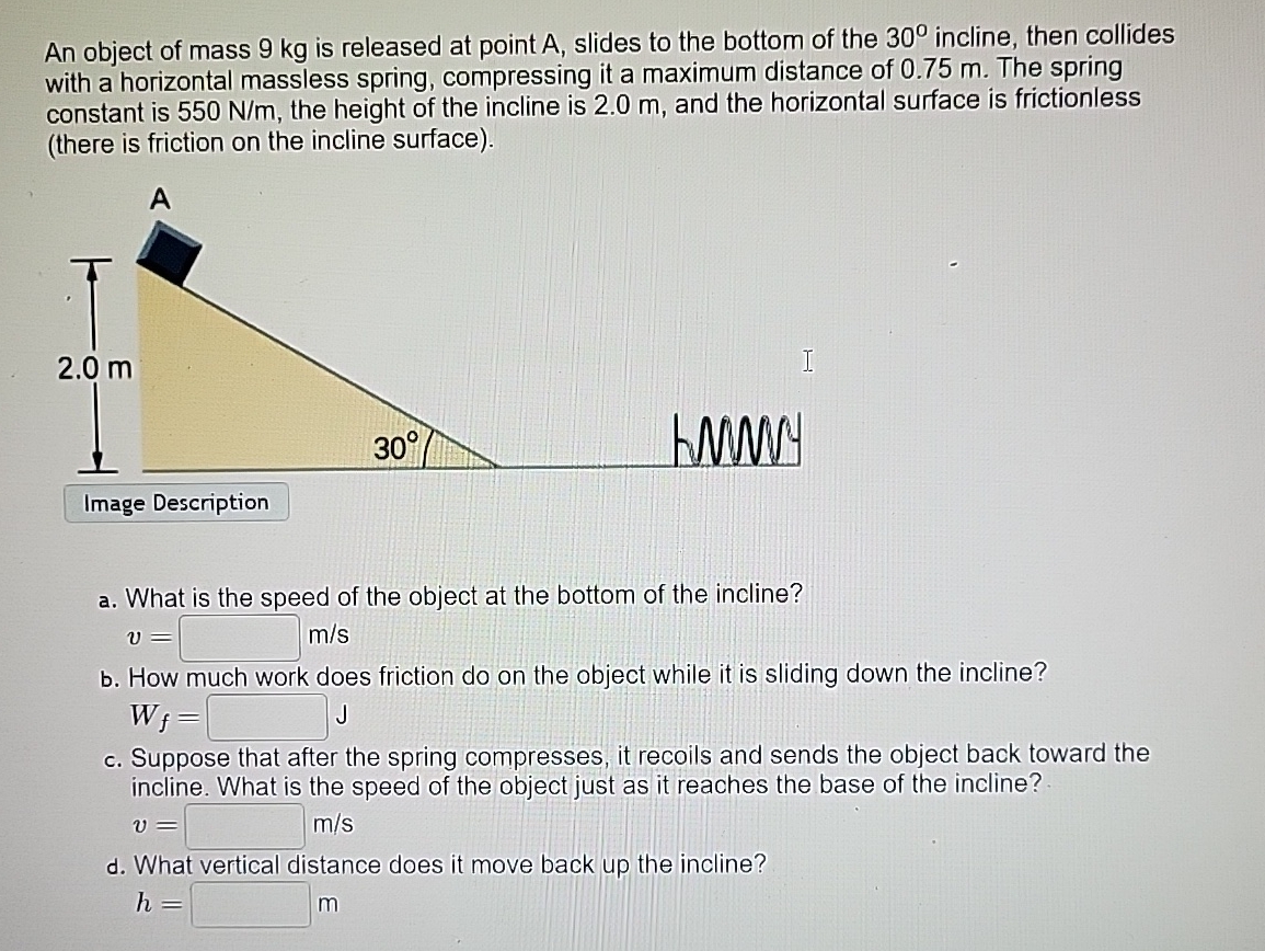 Solved An object of mass 9kg ﻿is released at point A, | Chegg.com
