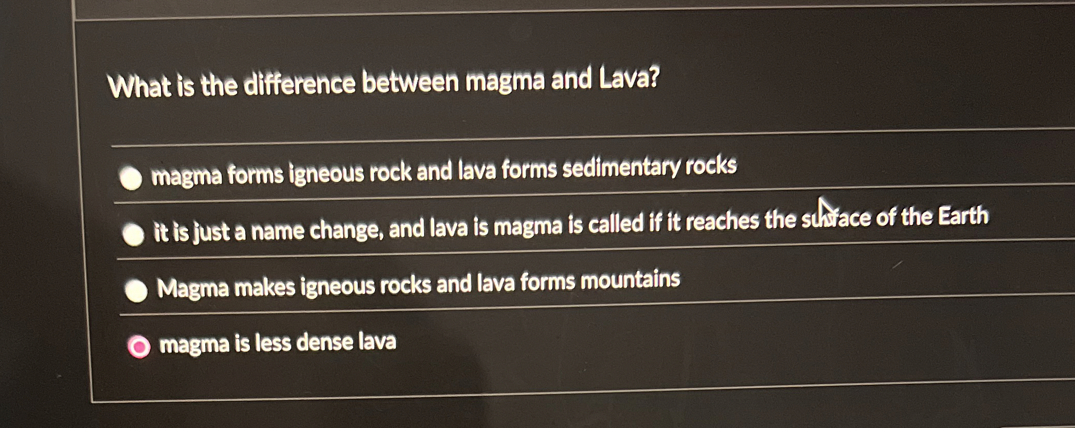 Solved What is the difference between magma and Lava? | Chegg.com