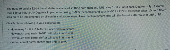 You need to build a 32-bit barrel shifter (capable of | Chegg.com