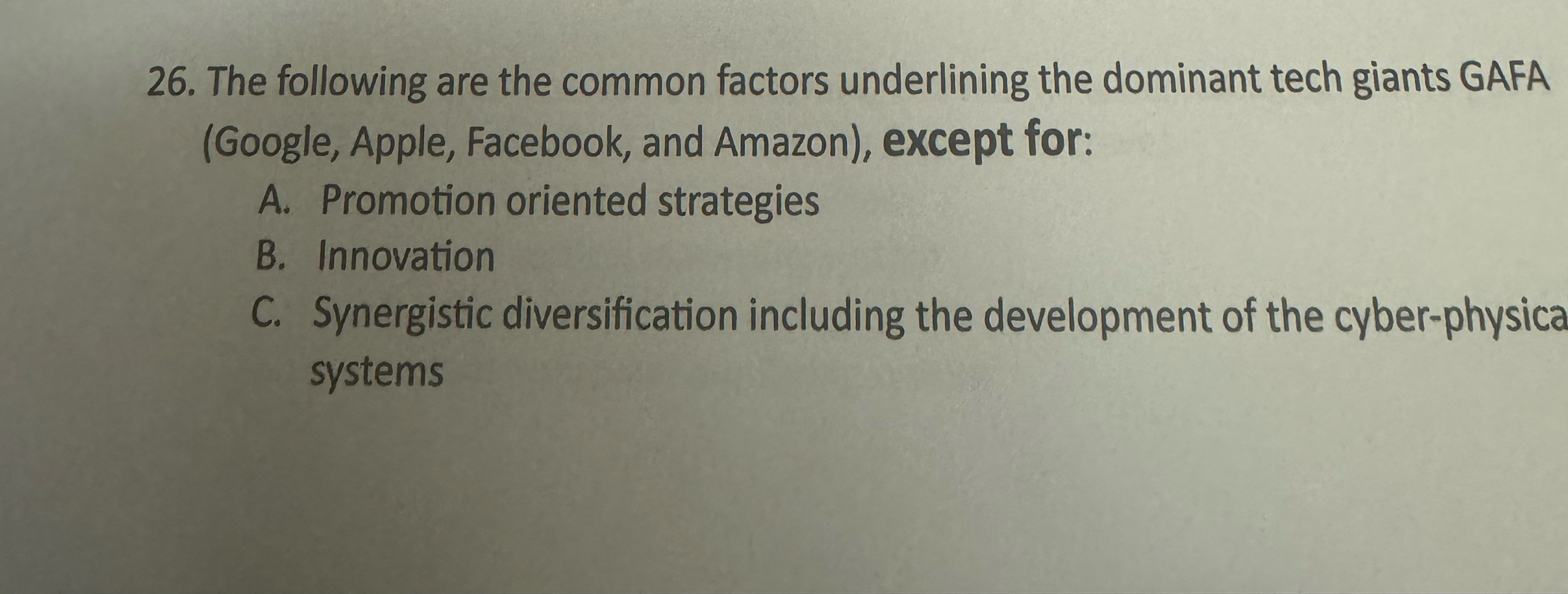 Solved The following are the common factors underlining the | Chegg.com