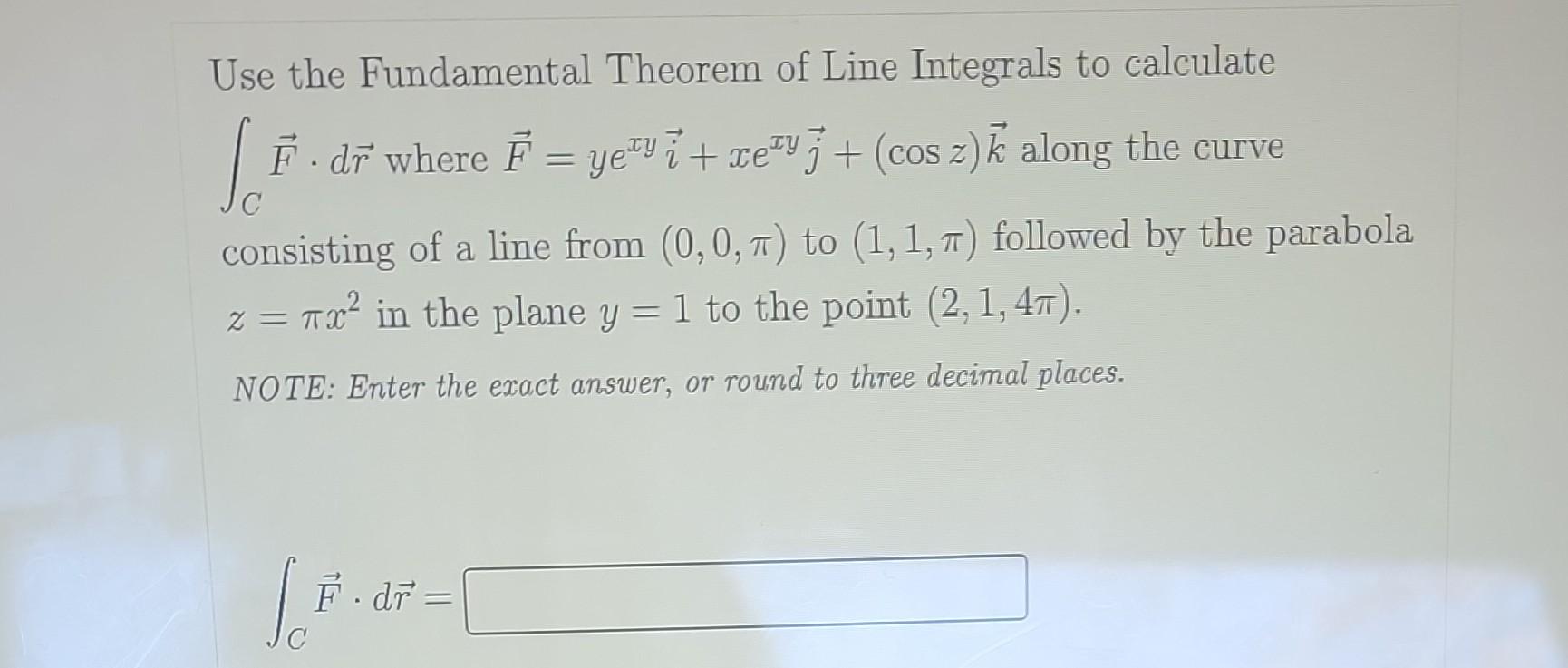 Solved Use the Fundamental Theorem of Line Integrals to | Chegg.com