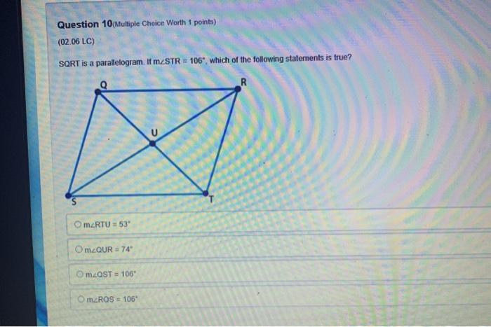 Solved Question 10(Multiple Choice Worth 1 points) (02.06 | Chegg.com