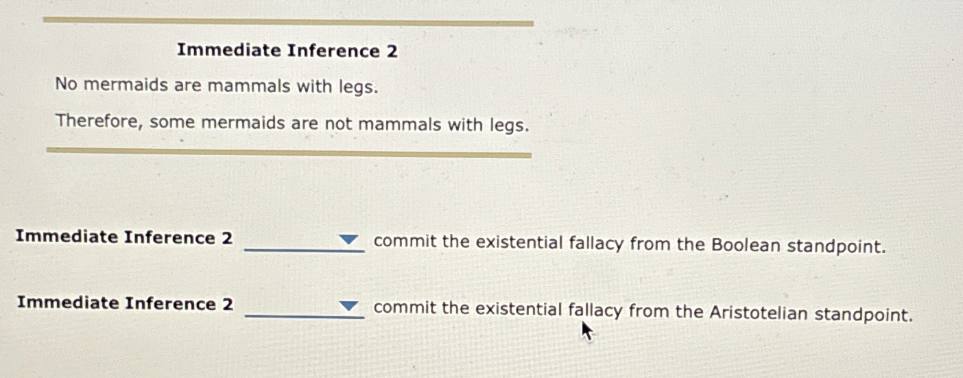 Solved Immediate Inference 2No mermaids are mammals with | Chegg.com