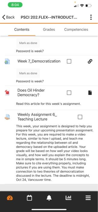 Solved 8:04 Back PSCI 202.FLEX--INTRODUCT... Contents Grades | Chegg.com